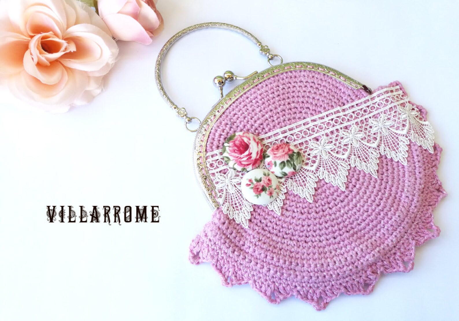 Pink Romantic Frame Purse White Lace Shabby Chic Bag - Etsy