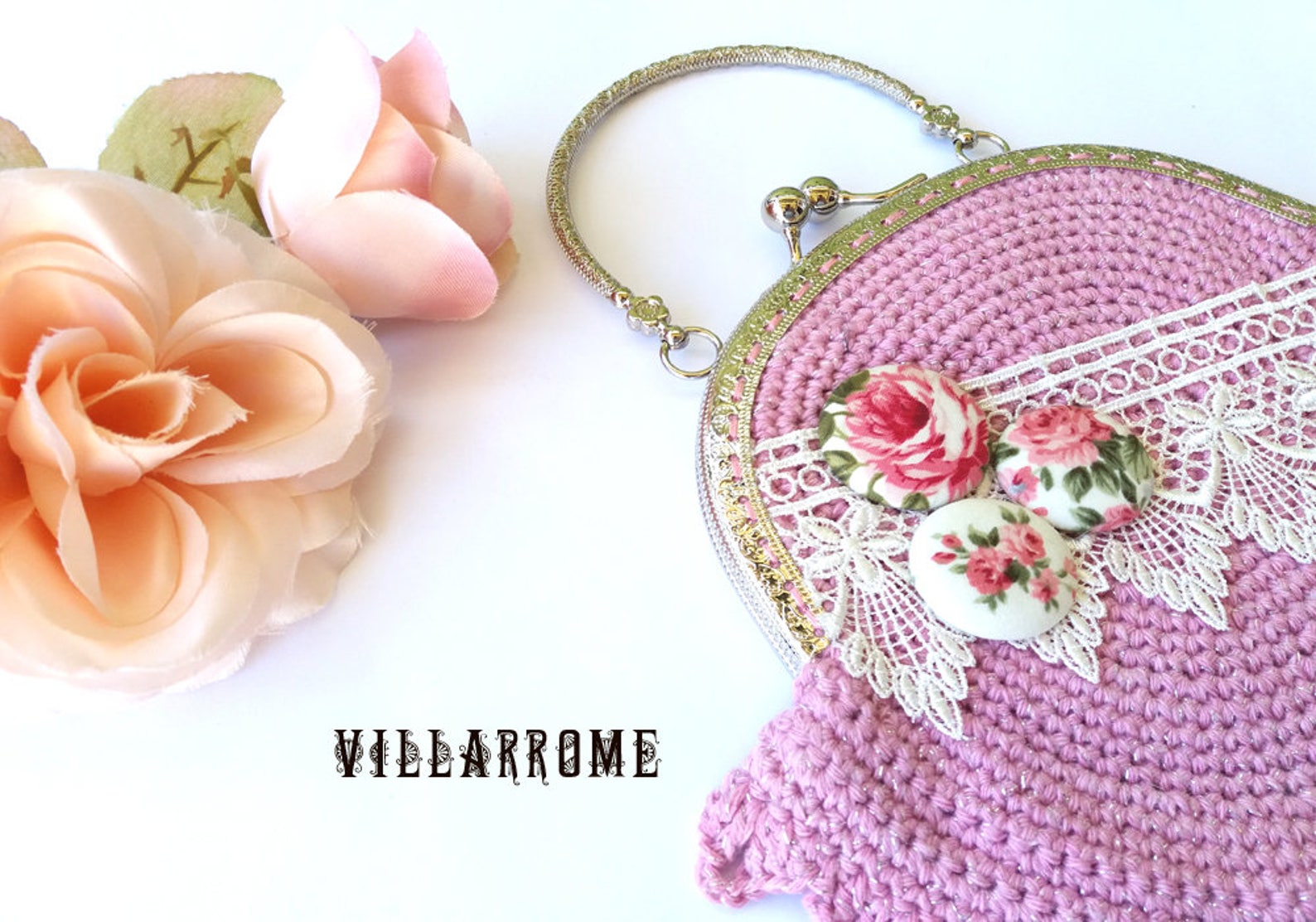 Pink Romantic Frame Purse White Lace Shabby Chic Bag - Etsy