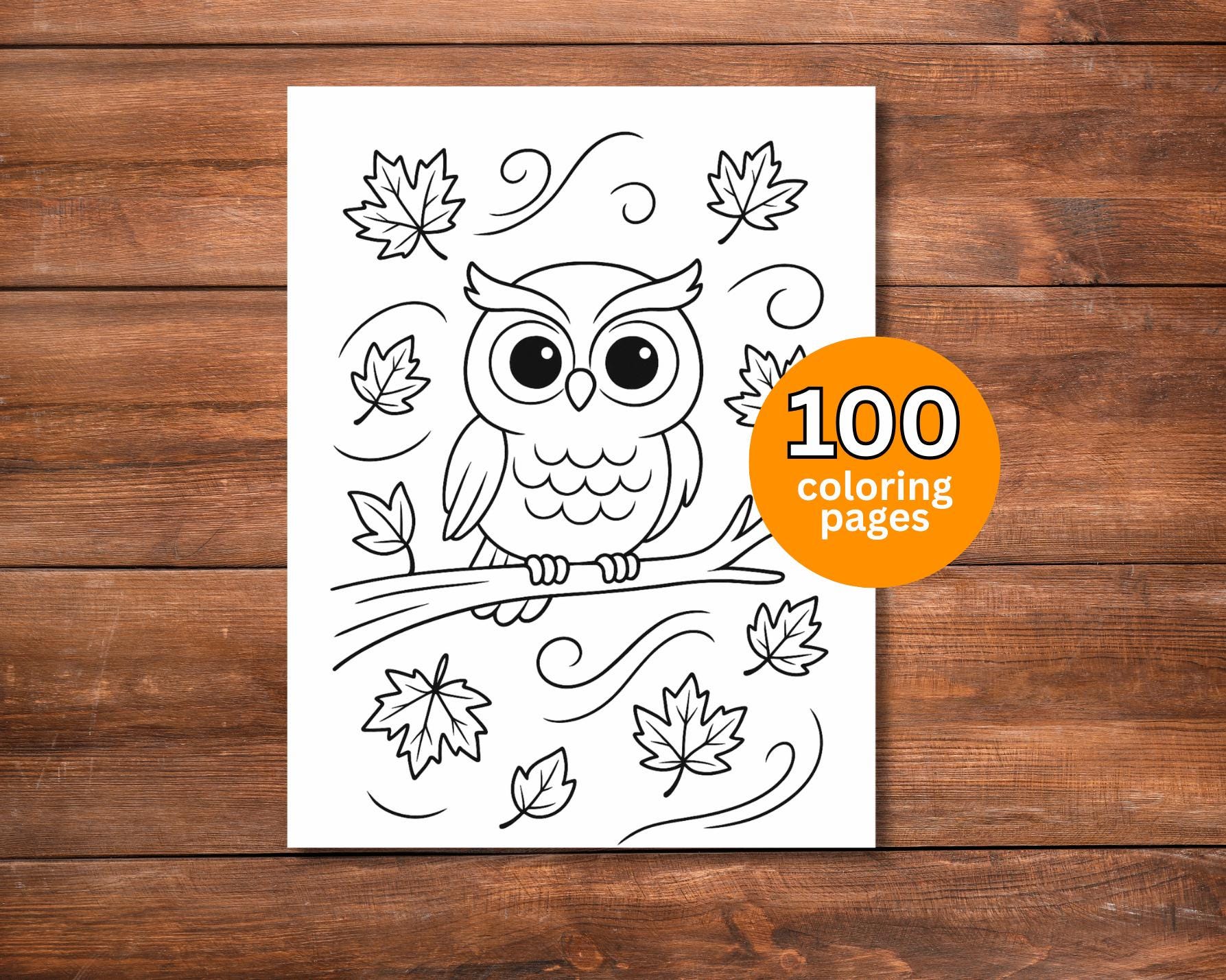 Fall Coloring Book: 100 Autumn Coloring Pages PDF for Kids (digital ...