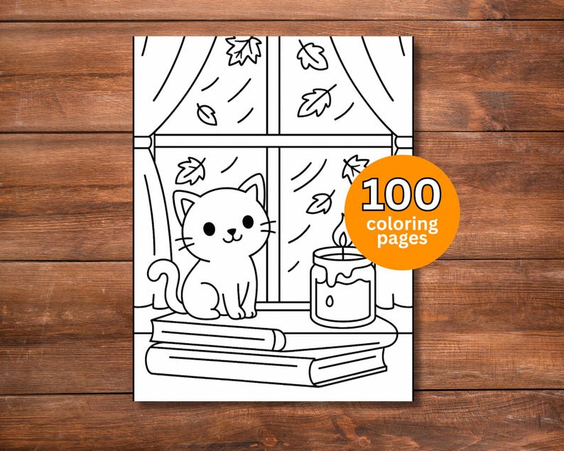 Fall Coloring Book: 100 Autumn Coloring Pages PDF for Kids (digital ...