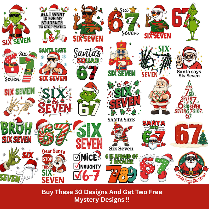 6 7 Clipart Christmas - Etsy UK