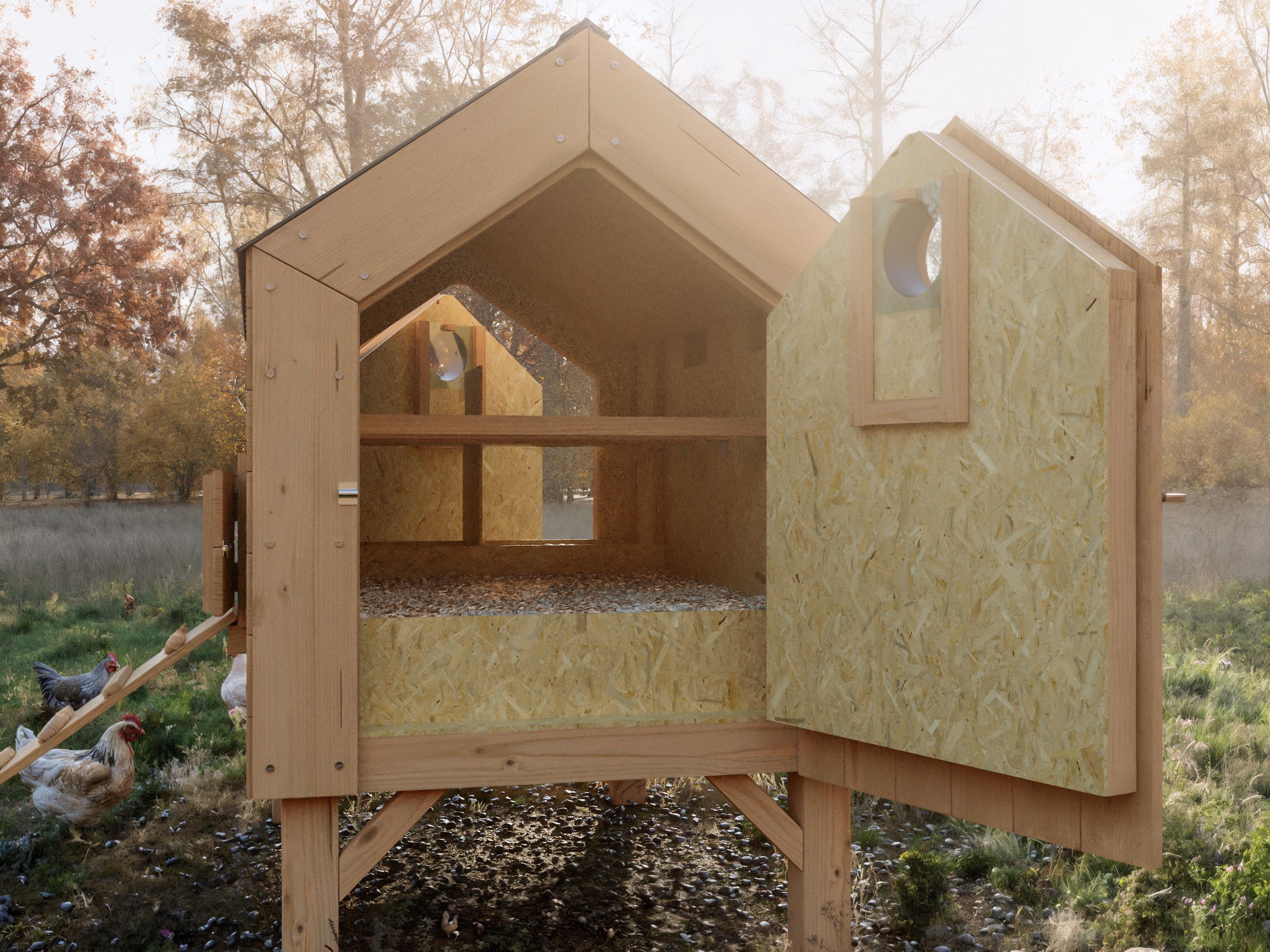 Modern Insulated Chicken Coop Plans: DIY Hen House PDF (10-12 Hens ...
