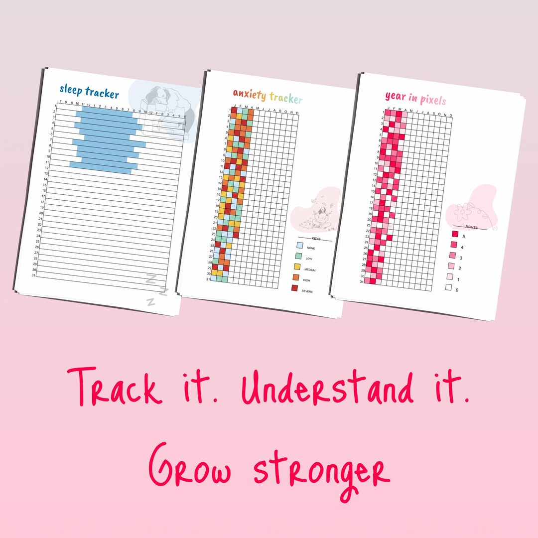 Tracker Printable Template | | Year in Pixel, Anxiety and Sleep Tracker ...
