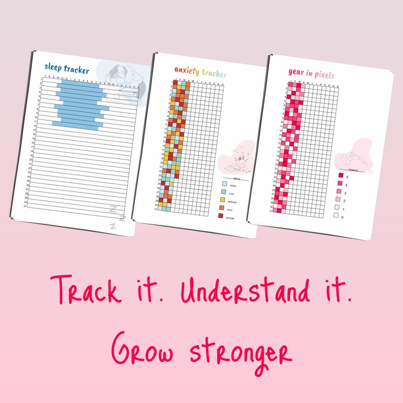 Tracker Printable Template | | Year in Pixel, Anxiety and Sleep Tracker ...