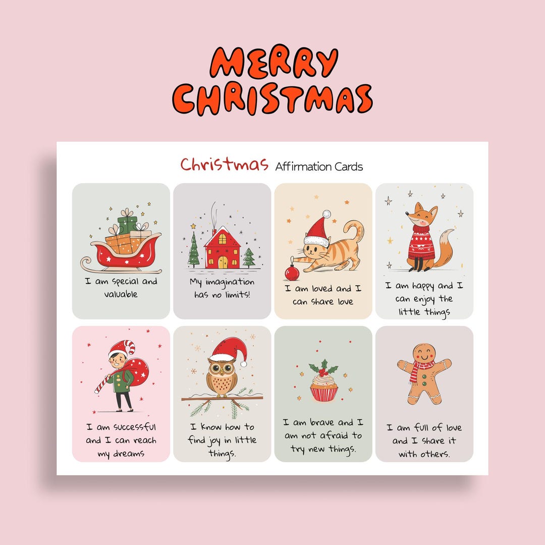 Christmas Motivational Affirmation Cards | Empowering Holiday Print ...