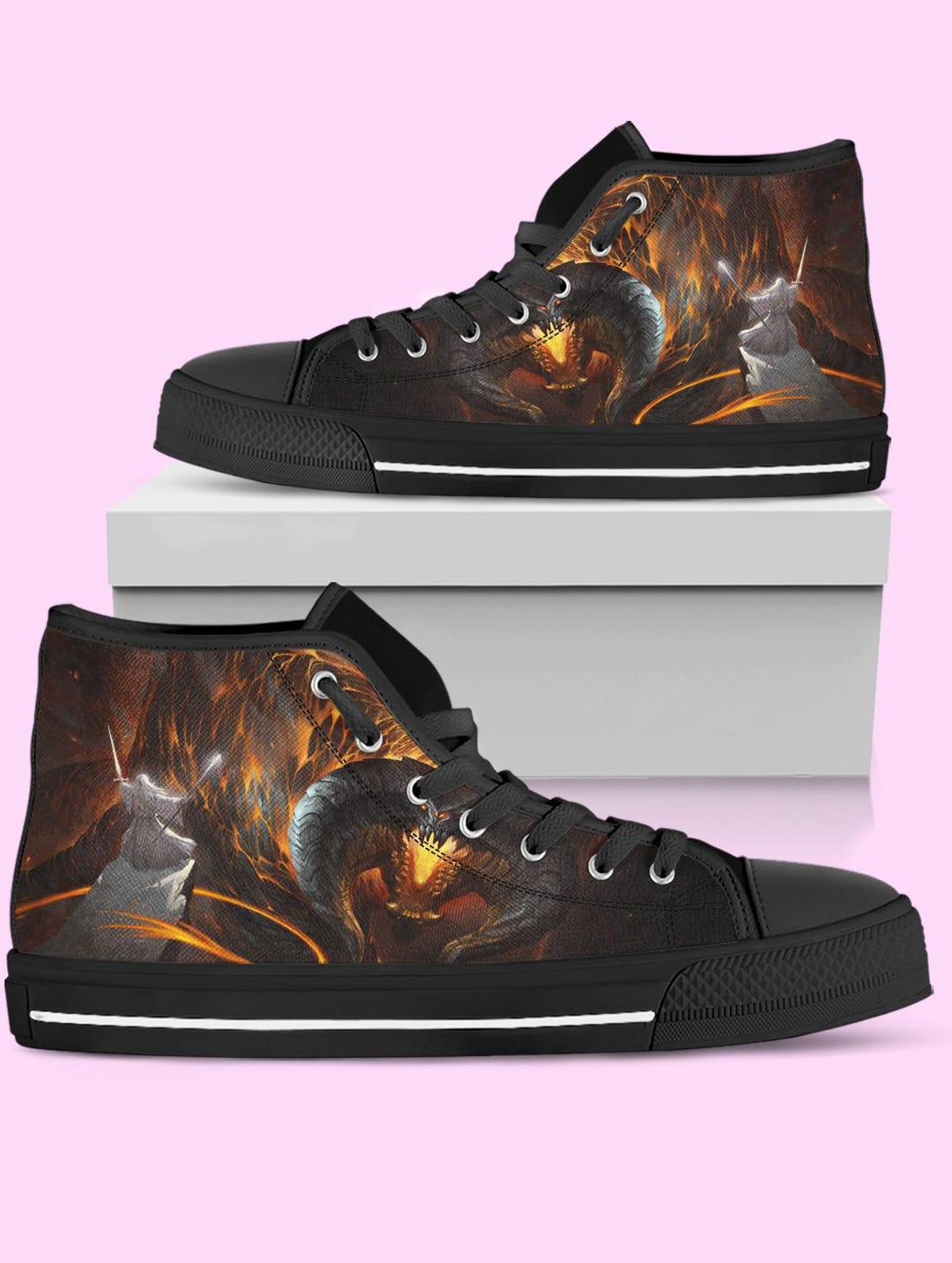 Gandalf Vs Balrog High-top Shoes: Lord of the Rings Sneakers - Etsy