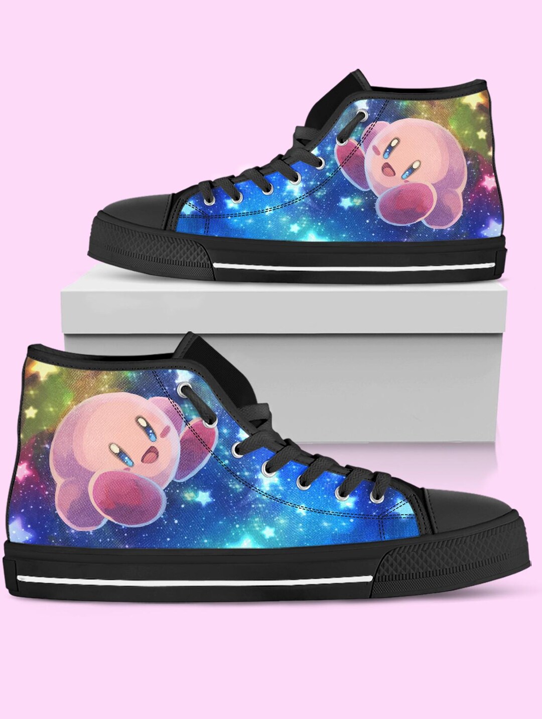 Kirby High-top Shoes: Anime Converse Inspired Sneakers - Etsy