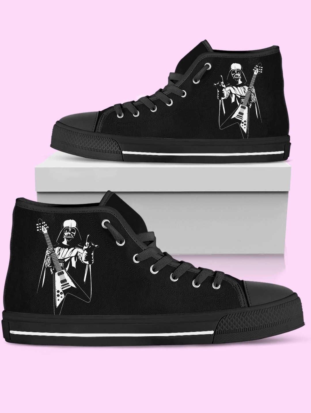 Darth Vader High-top Shoes: Star Wars Converse Inspired Sneakers for ...