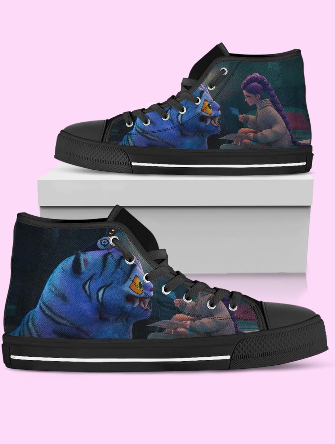 Kpop Demon Hunters High-top Shoes: Anime Rumi Converse Inspired ...