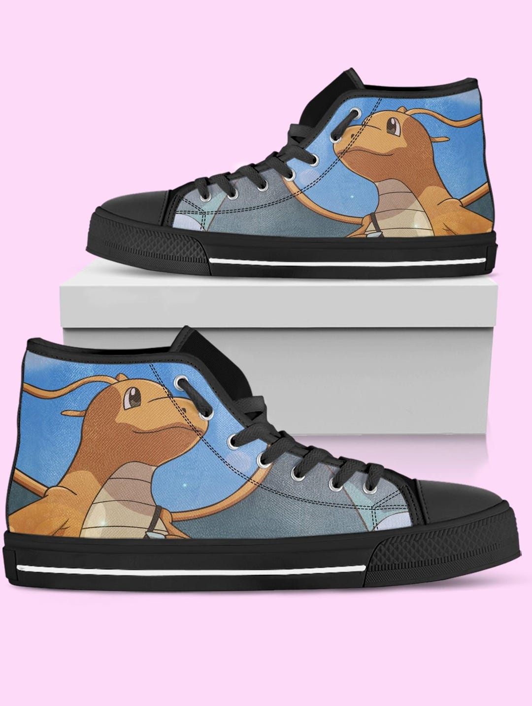 Pokemon High-top Shoes: Dragonite Anime Converse Inspired Sneakers for ...