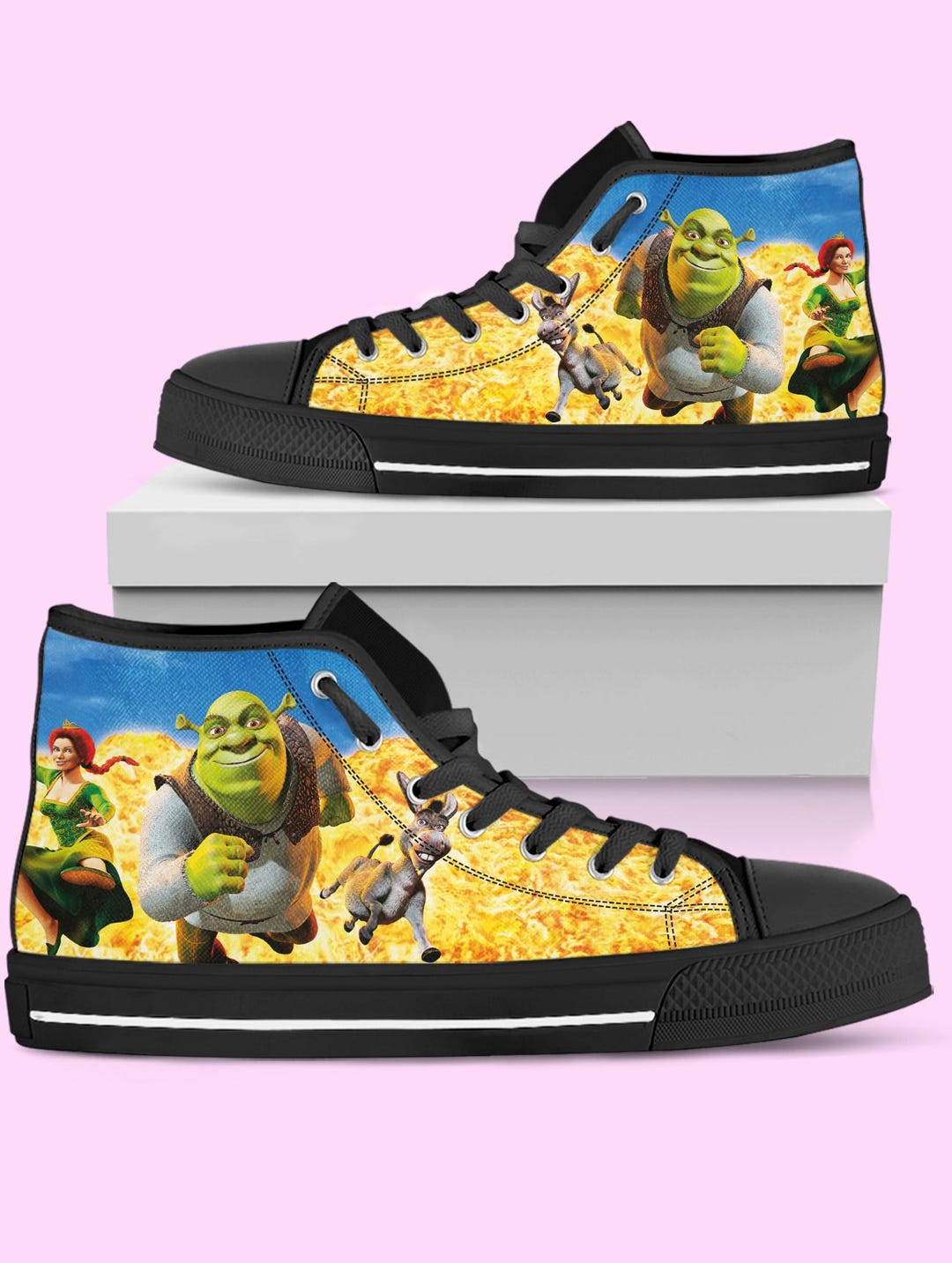 Shrek High-top Shoes: Donkey Converse Inspired Sneakers for Women, Men ...
