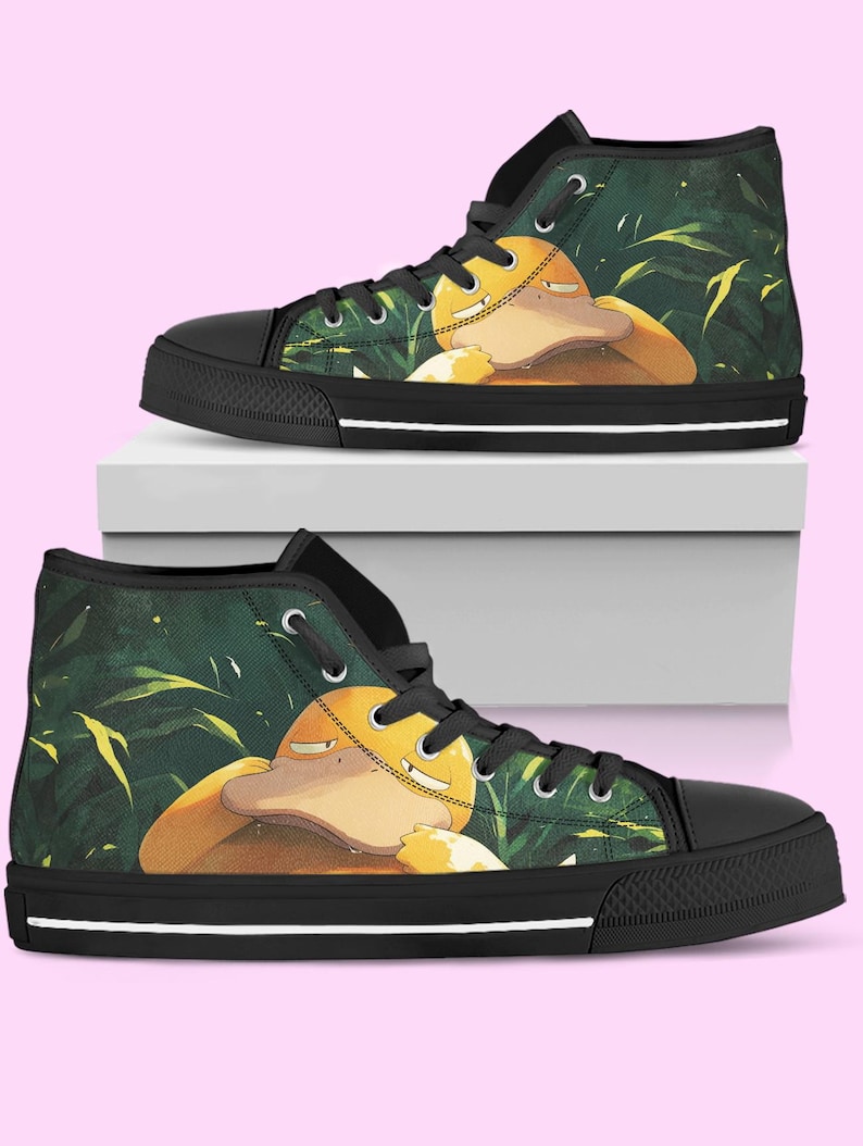 Pokemon High-top Shoes: Psyduck Anime Converse Inspired Sneakers - Etsy