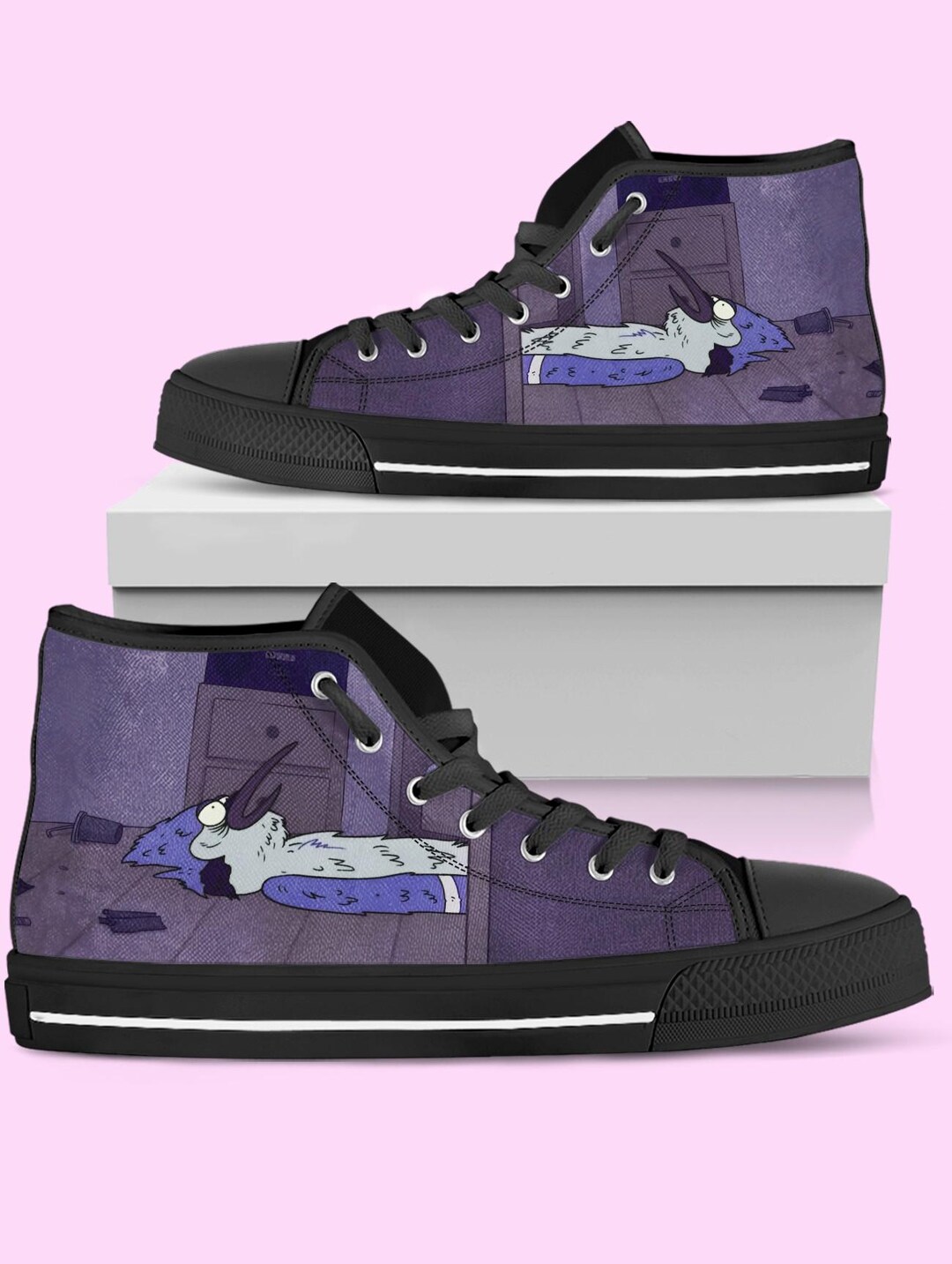 Regular Show Mordecai High-top Sneakers: Unisex Cartoon Shoes - Etsy