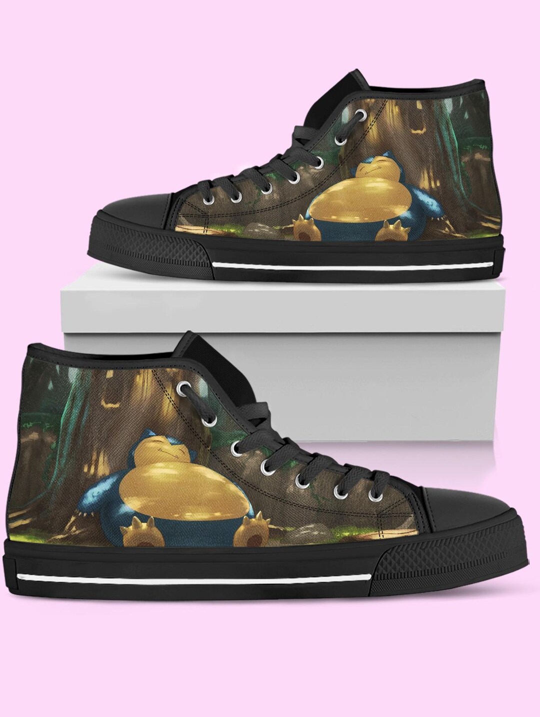 Pokemon High-top Shoes: Snorlax Anime Converse Inspired Sneakers for ...