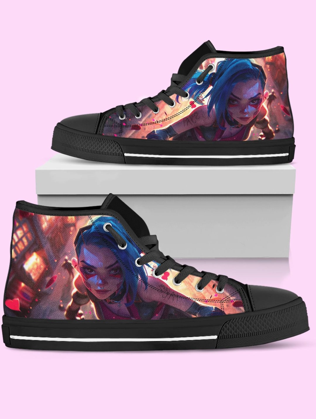 Jinx High-top Shoes: Video Game Converse Inspired Sneakers for Women ...