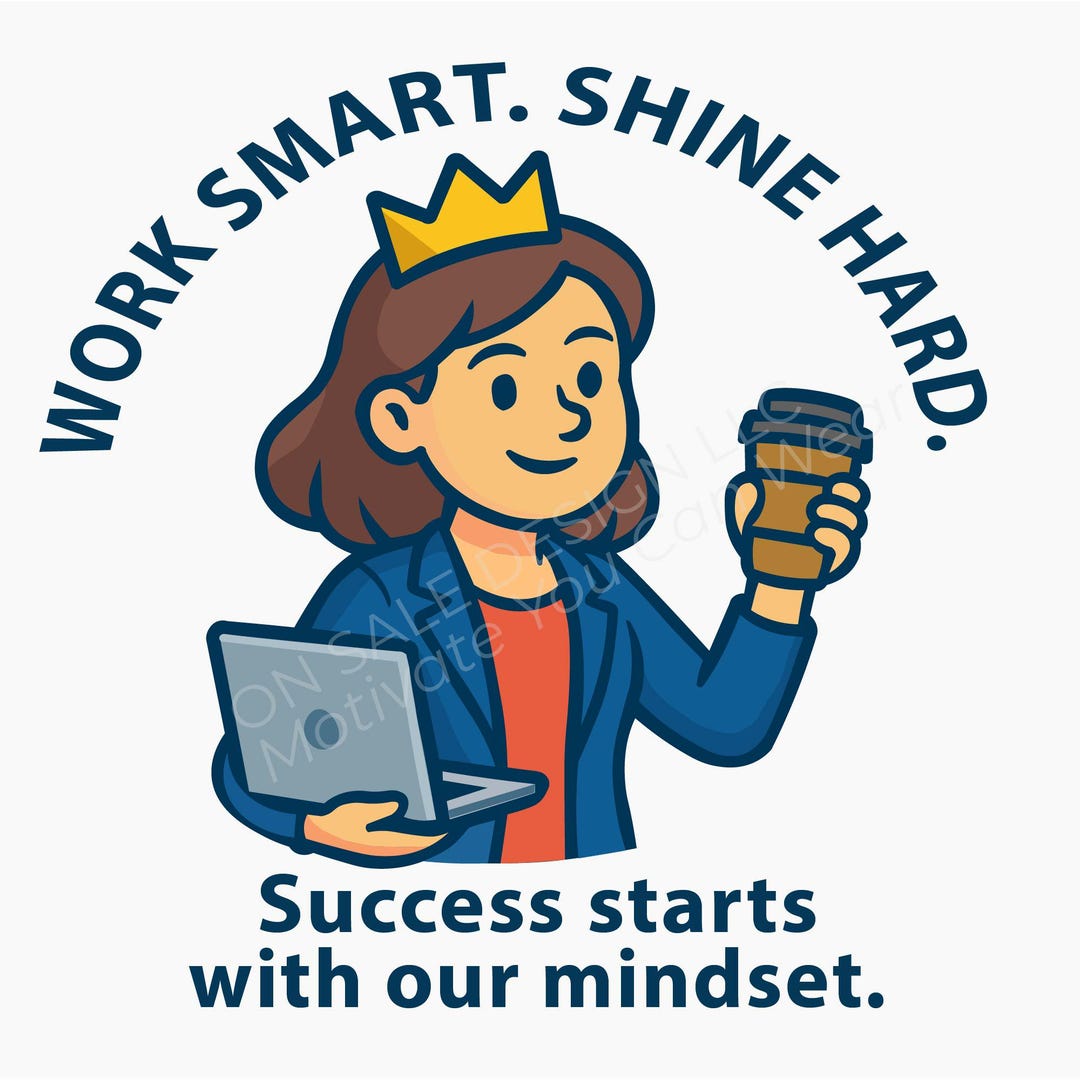 Motivational Mascot Art Print: Work Smart, Shine Hard (digital Download ...