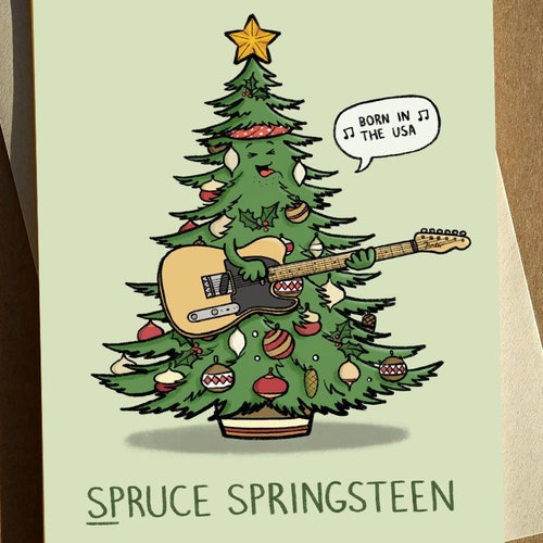 Funny Bruce Springsteen Cartoon Pun Christmas or Birthday Card - Etsy UK