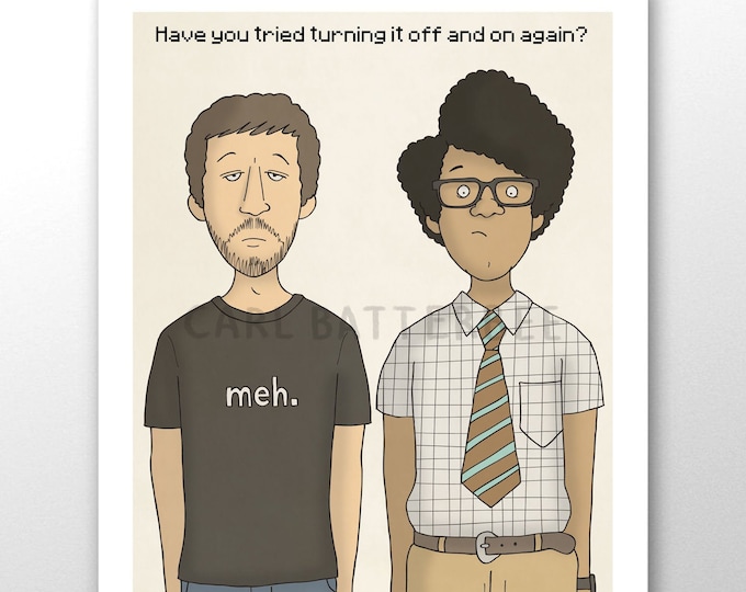 Roy and Moss IT Crowd Illustration Signed Art Print - Etsy