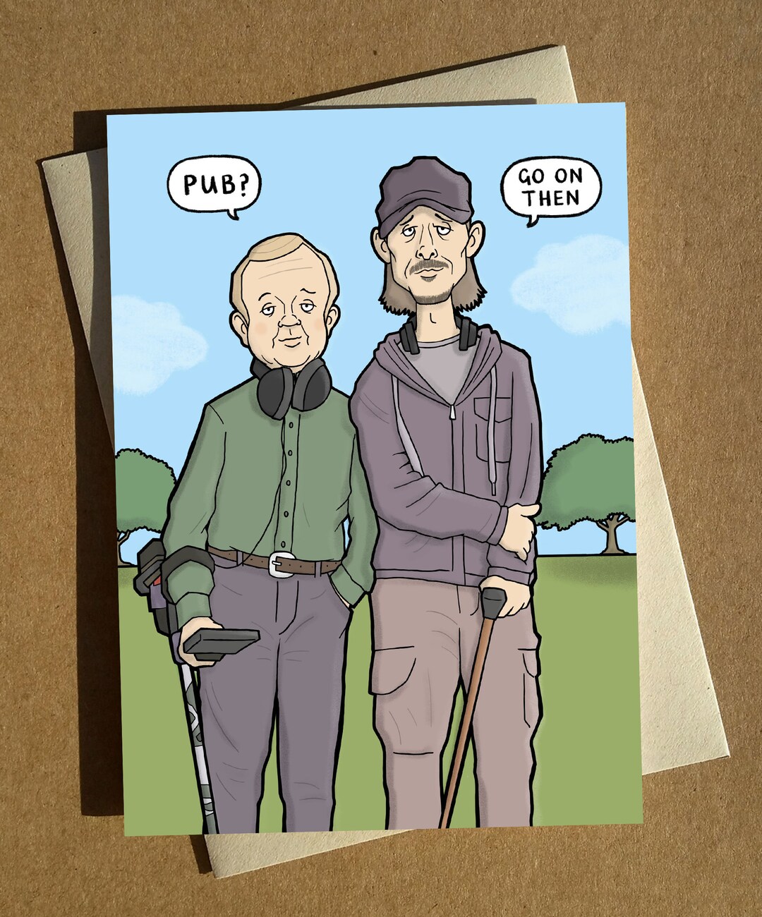 Detectorists Illustrated Birthday Anytime Greeting Card A6 - Andy and ...