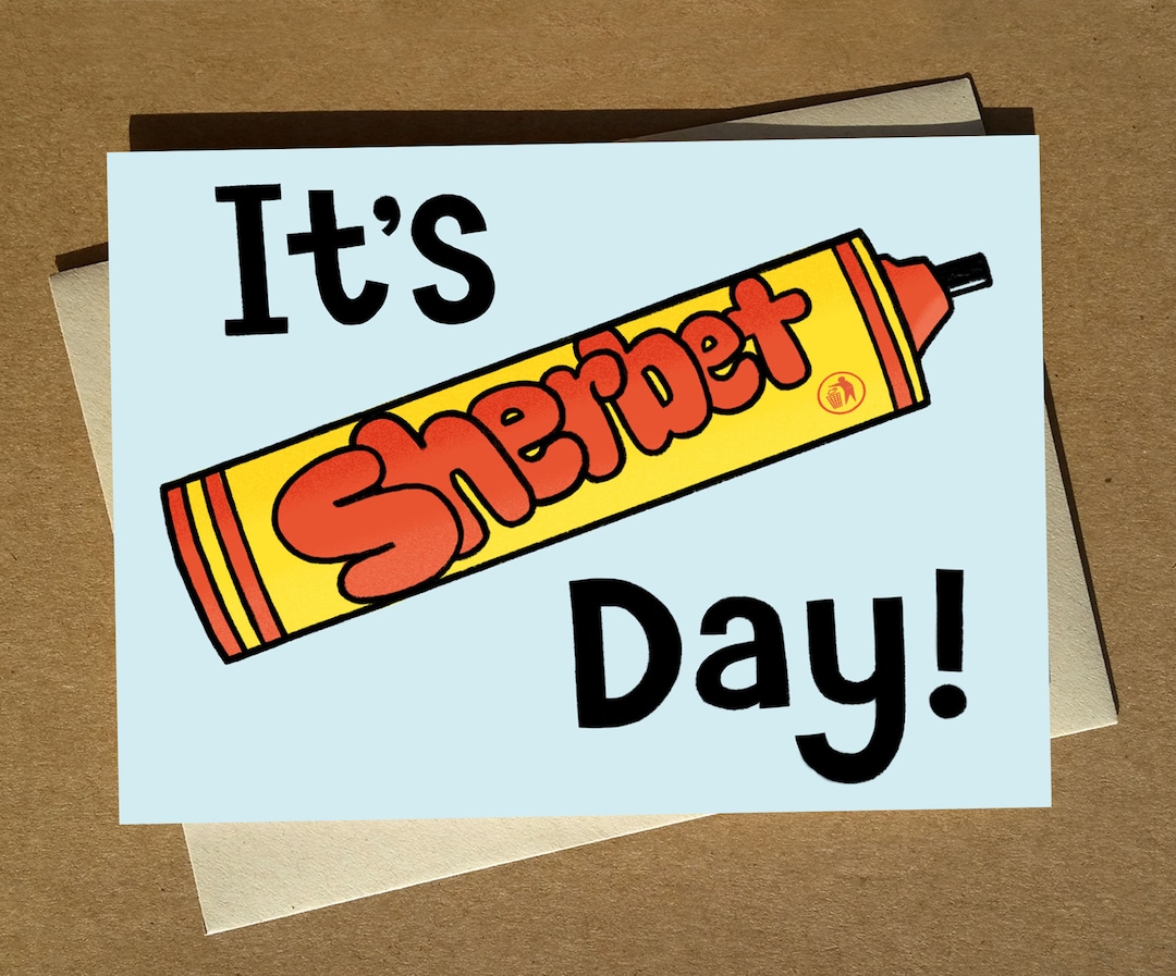 Funny Sherbet Birthday Card: Pun Greeting Card - Etsy