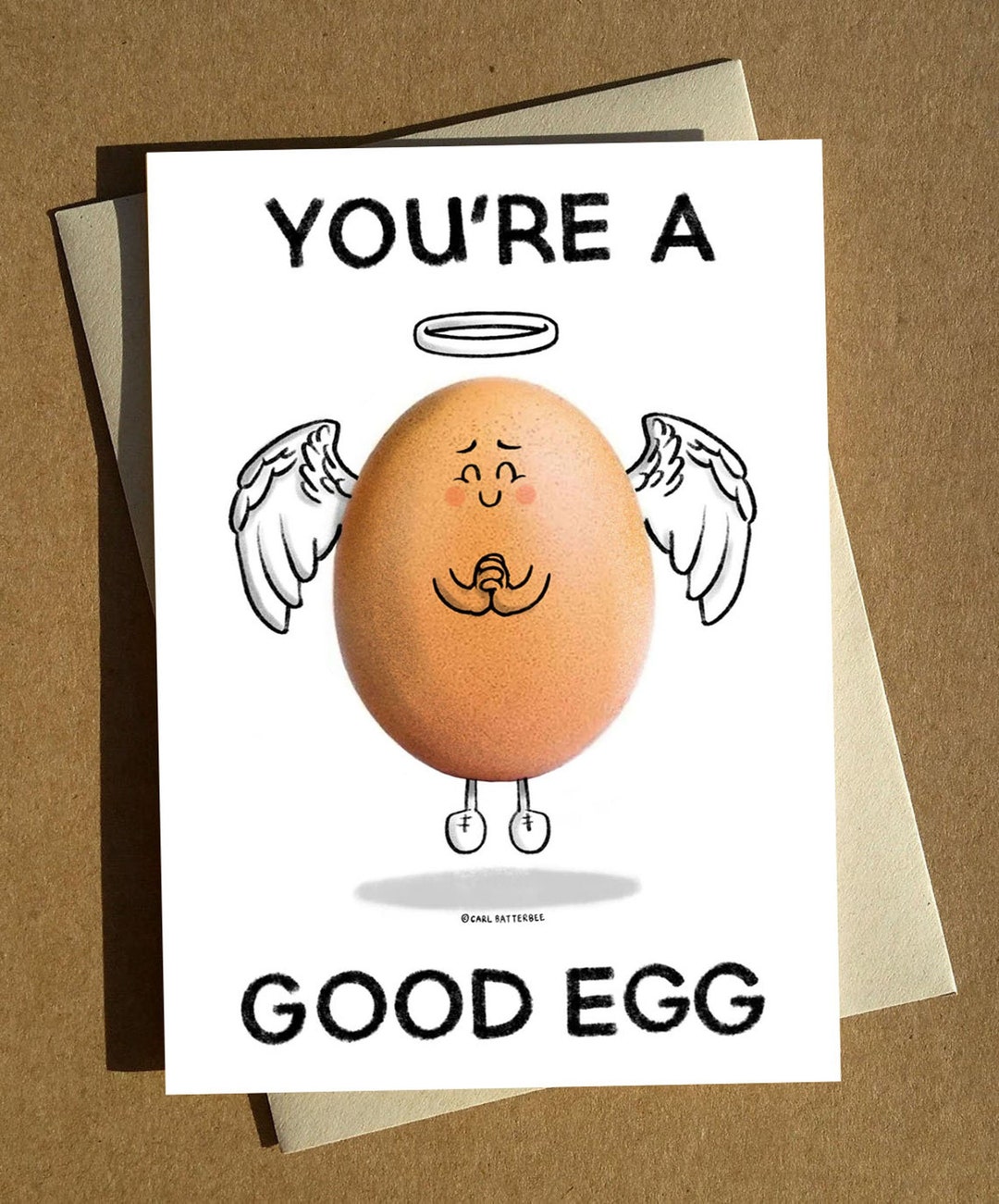 Funny Egg Thank You Card: You're a Good Egg Cartoon Pun - Etsy