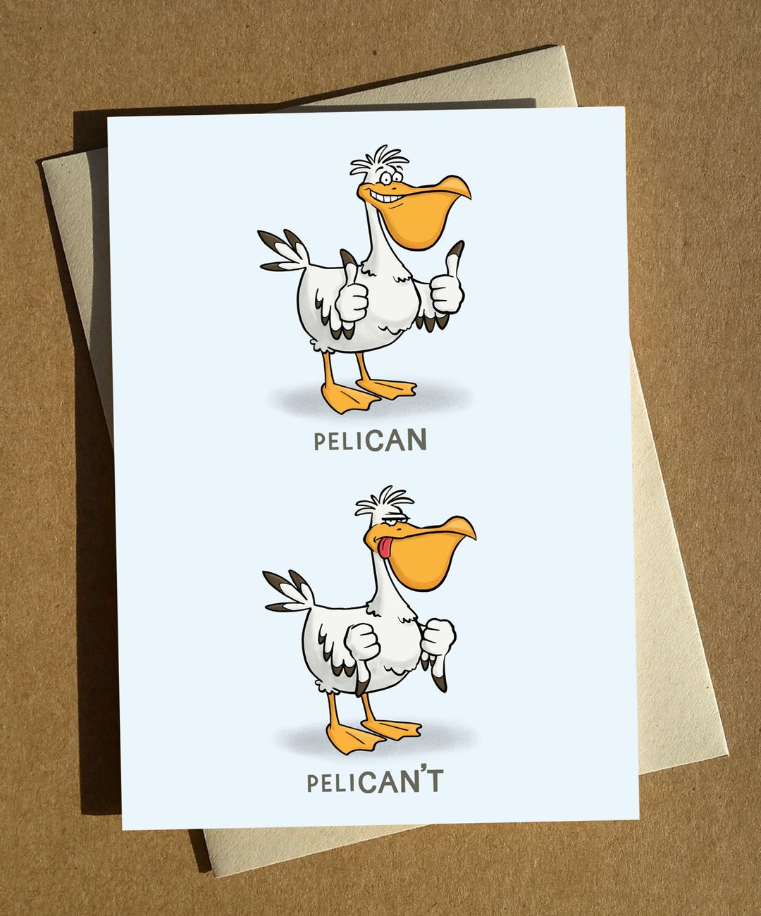 Pelican Pun Cartoon Birthday Greeting Card A6 - Etsy