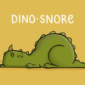 Dino-snore Greeting Card A6 | Funny Birthday Card | Cartoon Pun Card ...