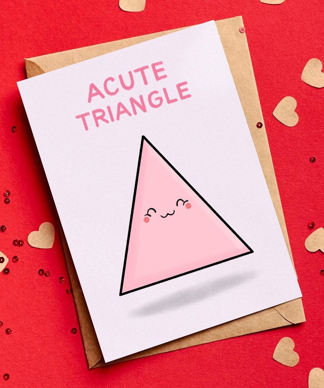 Large Acute Triangle Cartoon Pun Greetings Card A5 - Engagement ...