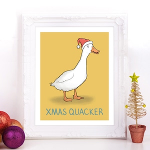 Christmas Quacker Art Print - Etsy