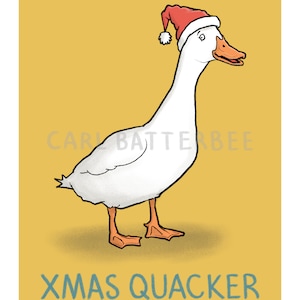 Christmas Quacker Art Print - Etsy