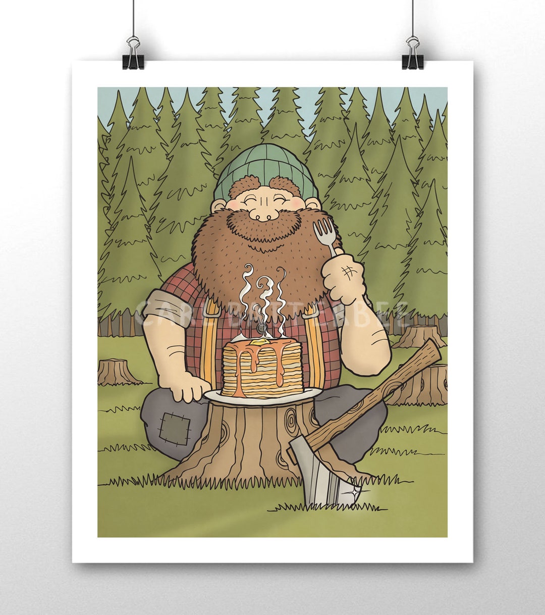 Lumberjack - Illustration Signed Art Print - Etsy