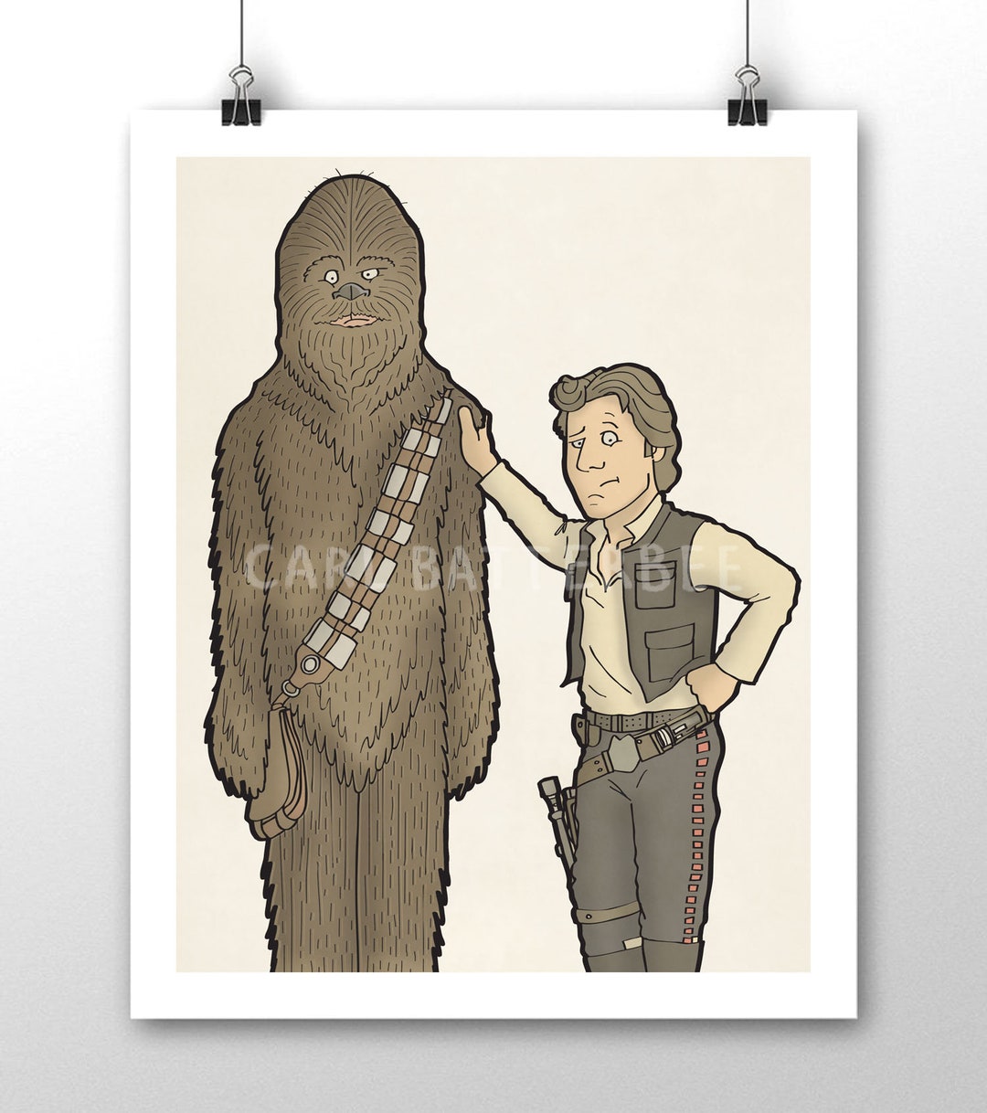 Han and Chewie Illustration Signed Art Print - Etsy