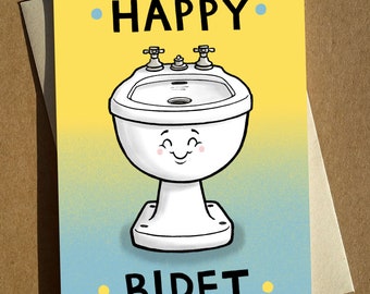 Happy Bidet . Funny Birthday Card . Greetings Cards for Boyfriend Best ...