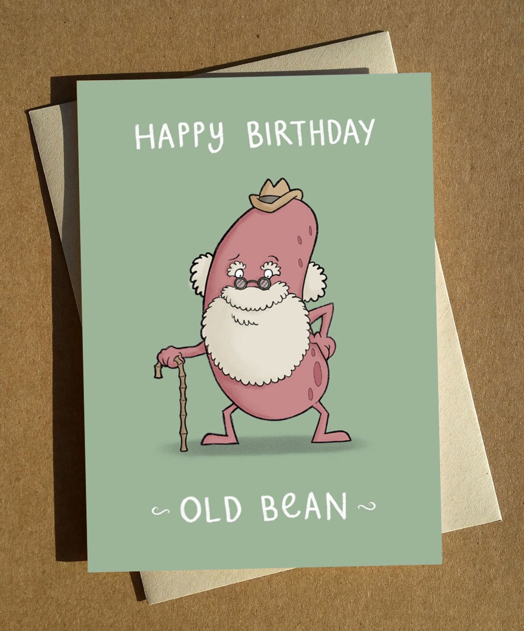 Happy Birthday Old Bean Greeting Card A6 - Etsy