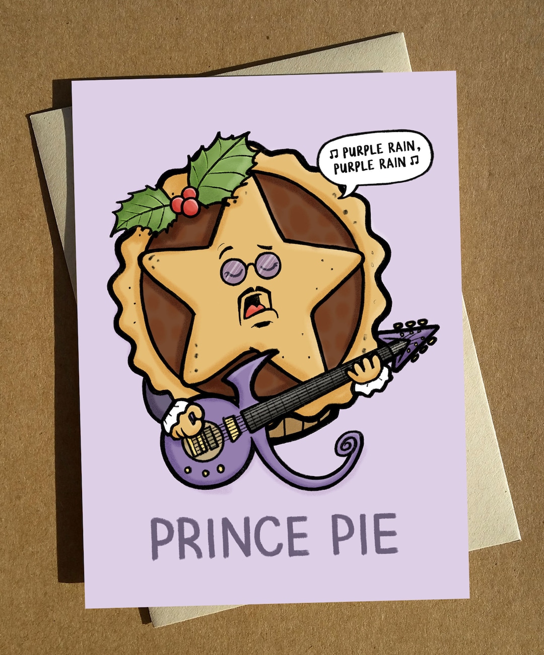 Prince Pie Cartoon Pun Christmas Card A6 - Funny Prince Humour Xmas ...