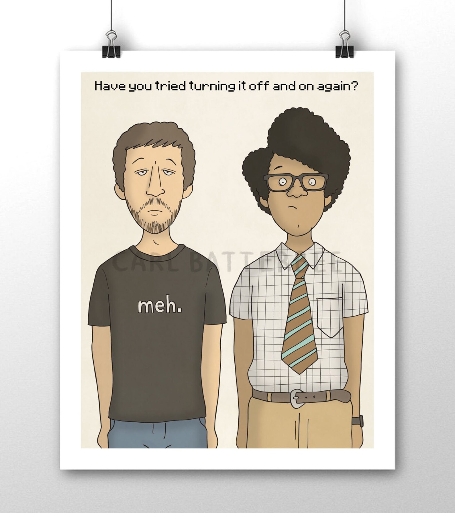 Roy and Moss - IT Crowd - Illustration Signed Art Print - Etsy