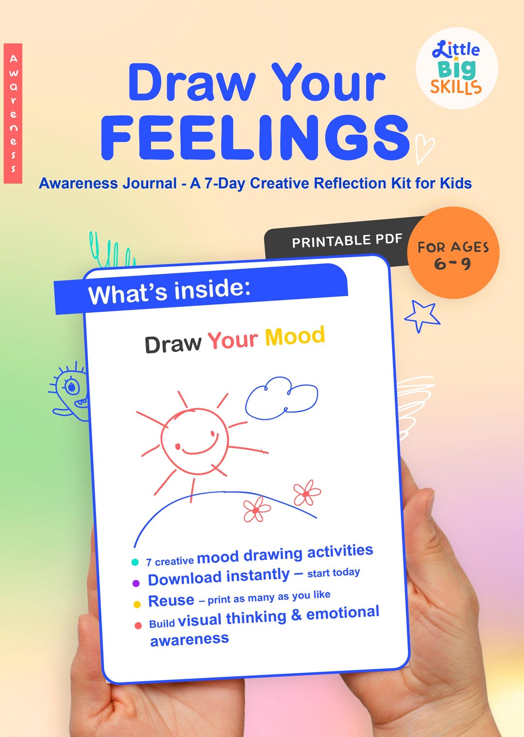 Draw Your Feelings Printable Journal | 7-day Emotional Awareness ...