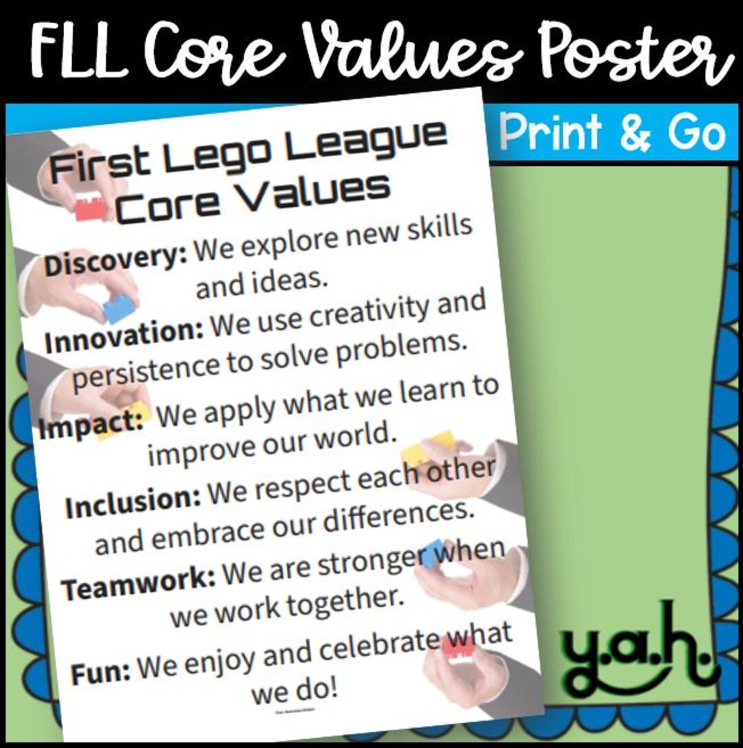 FLL First Lego League Core Values Poster Challenge Competition Club ...