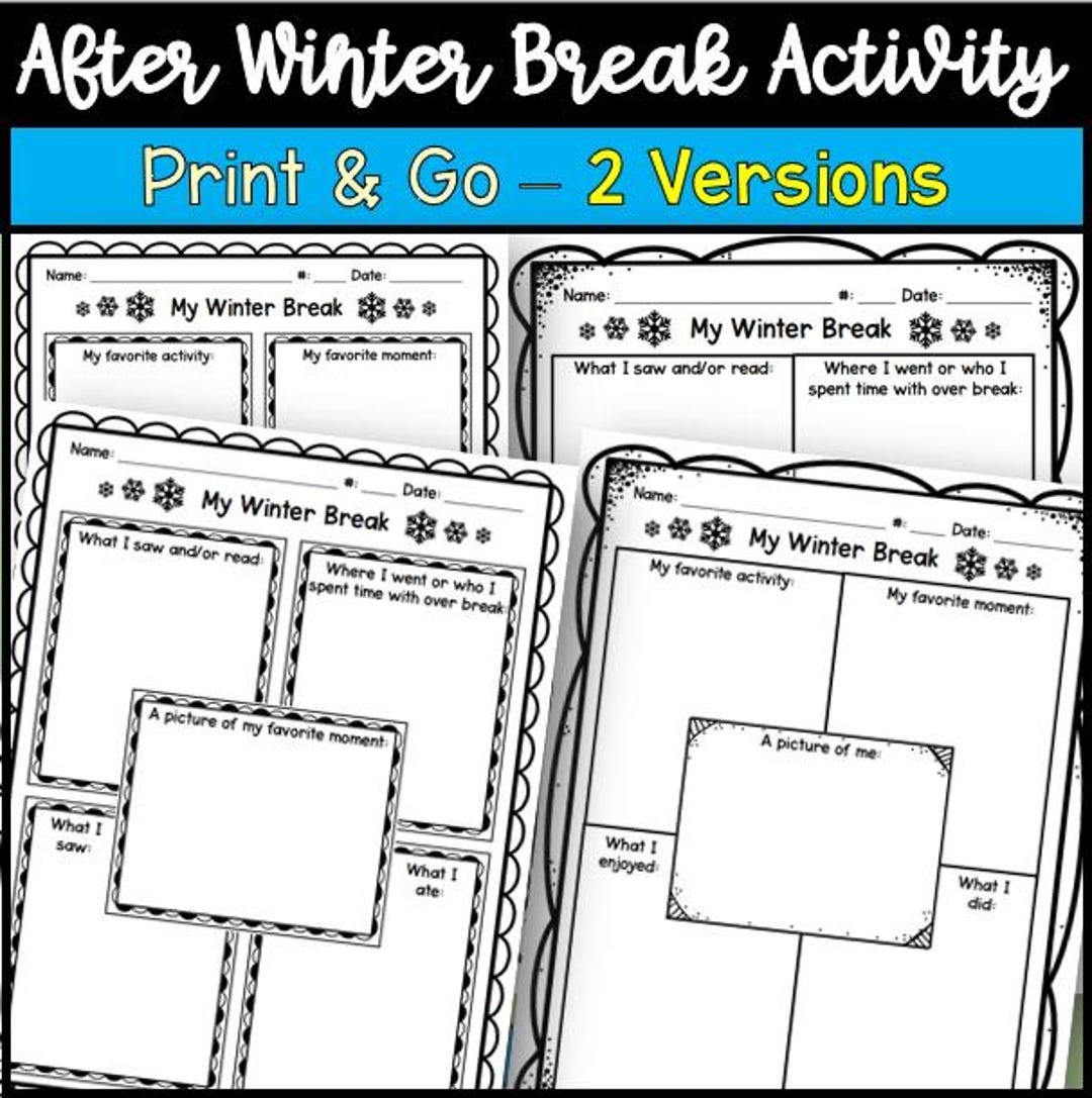 After Winter Break Activity Worksheet Classroom Sharing New Year 2026 ...