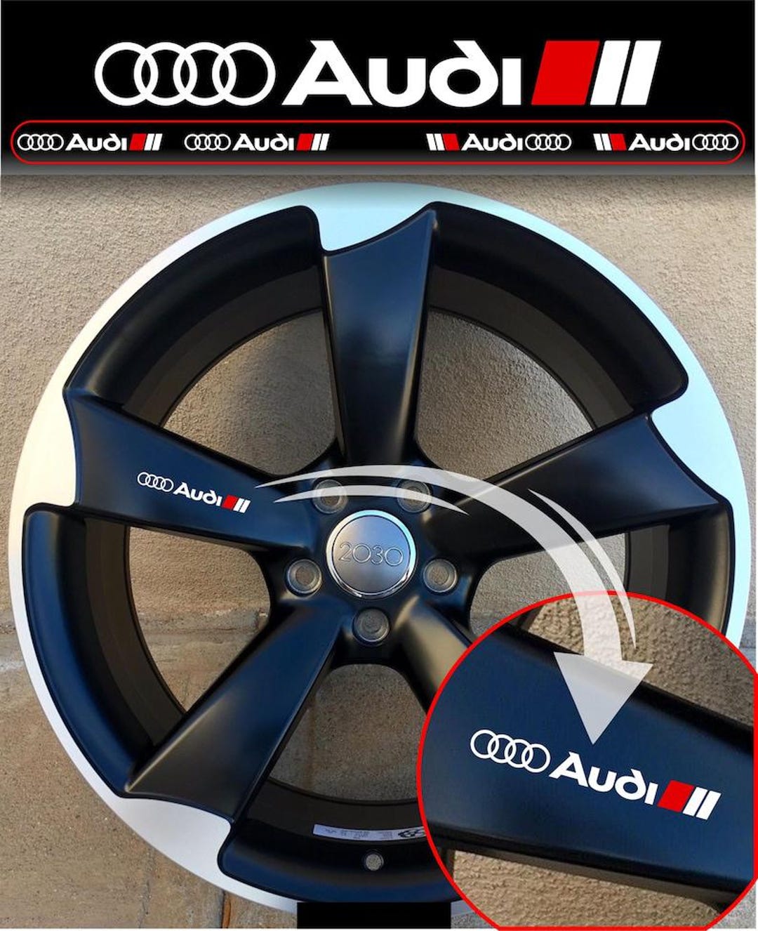 Audi Racing Wheel Decals: Upcurve Alloy Rim Stickers, 9cm (set of 4) - Etsy