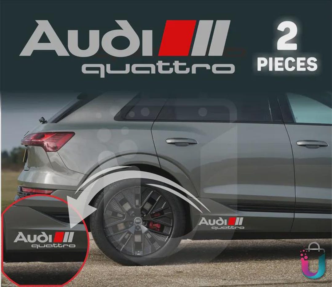 2x Audi Quattro Decals – Racing Vinyl Stickers for Car Doors, Skirts ...