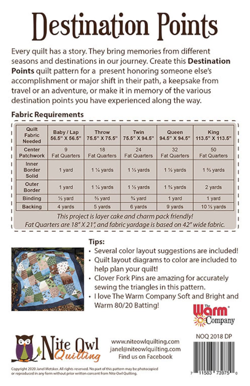 Destination Points quilt pattern PDF | Etsy