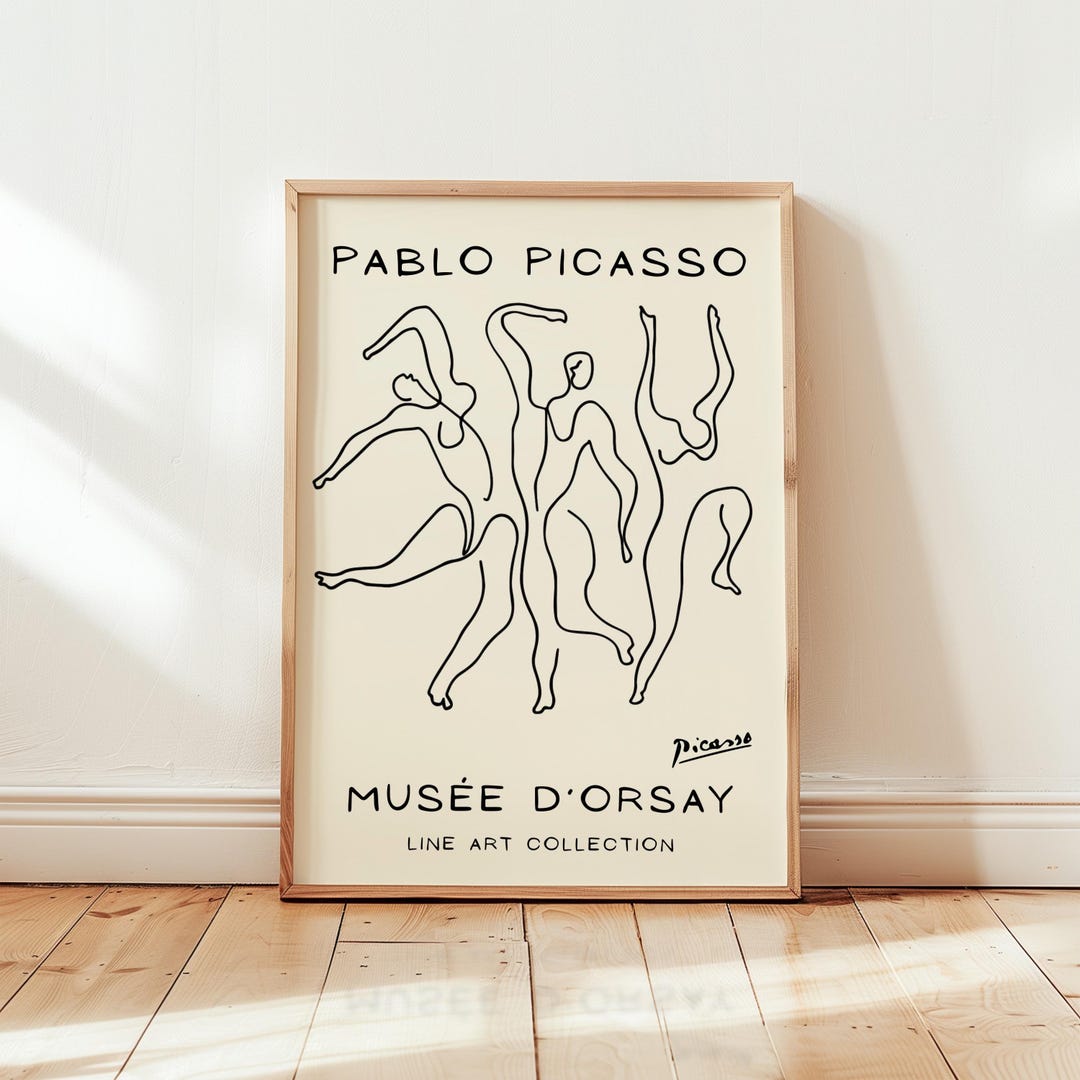 Picasso Dancing Women Line Art Print - Modern Home Decor - Etsy