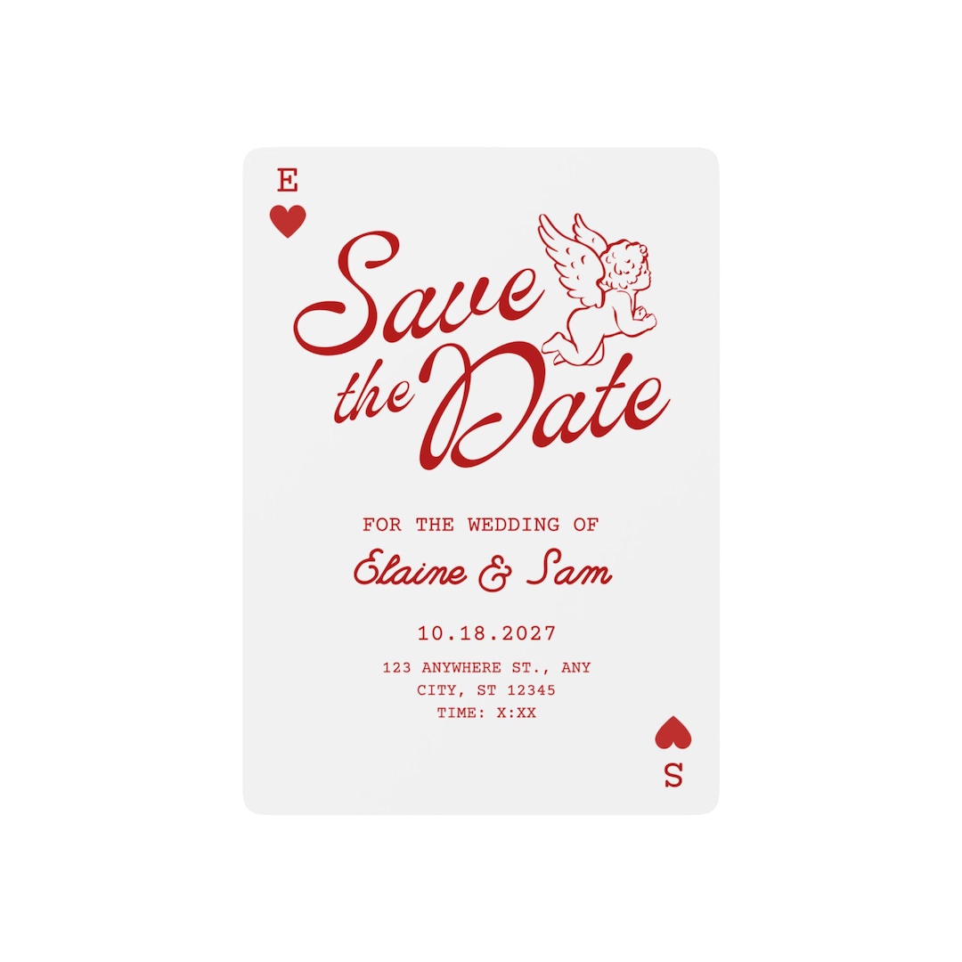 Wedding Save the Date Playing Cards: Unique Ace of Spades Invitations ...