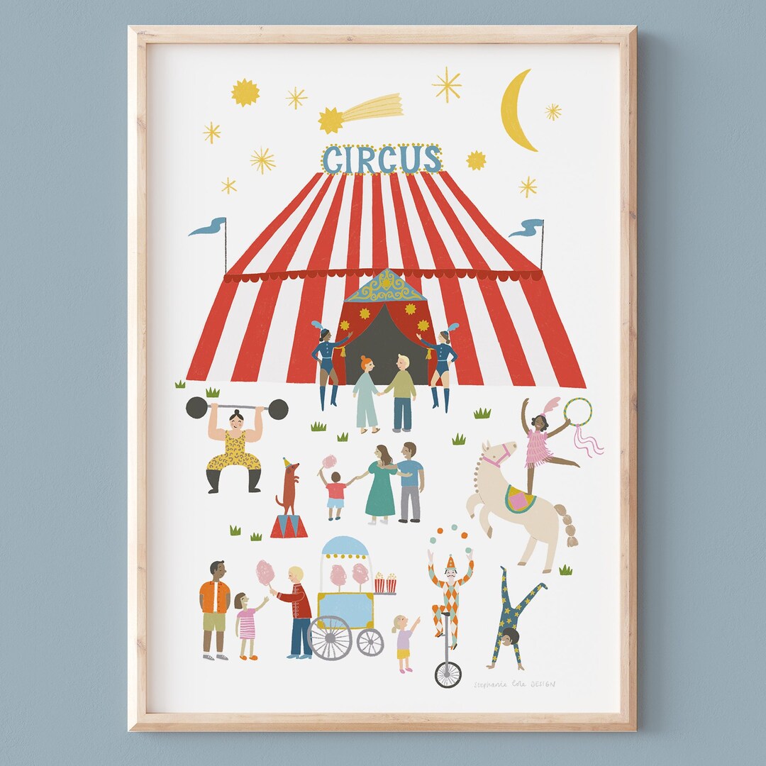 A3 Illustrated Circus Art Print - Etsy