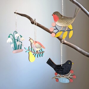 Partridge in a Pear Tree Wooden Christmas Tree Decoration - Etsy