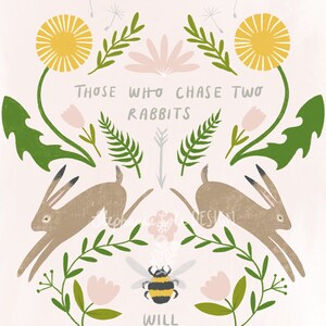 Chasing Rabbits A4 Giclee Art Print | Etsy