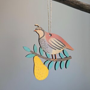 Partridge in a Pear Tree Wooden Christmas Tree Decoration - Etsy