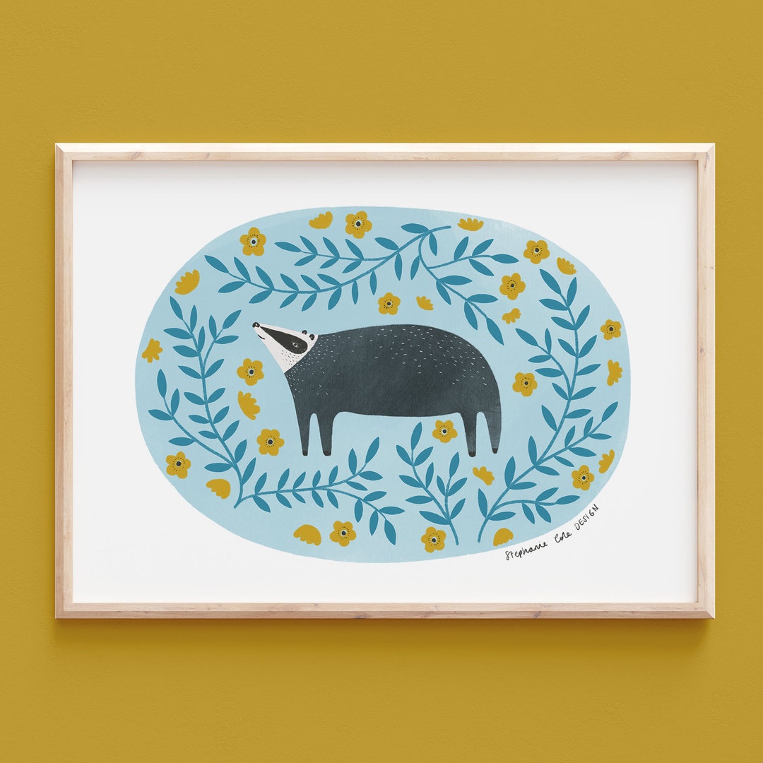 Sweet Badger Giclee Art Print - Etsy UK
