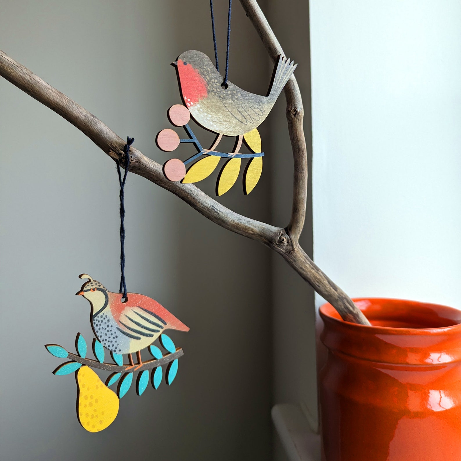 Partridge in a Pear Tree Wooden Christmas Tree Decoration - Etsy